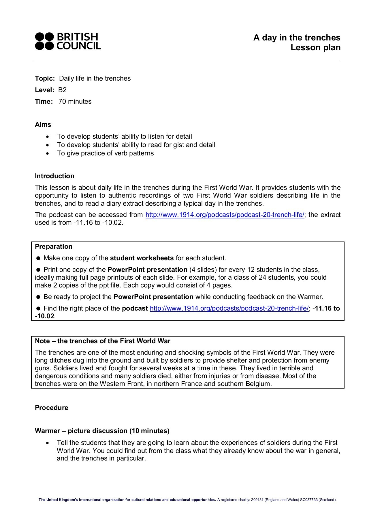 World War 1 Lesson Plans Lesson Plans Learning