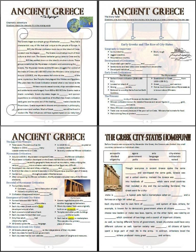 Ancient Greece Early Civilization Ppt & Handout | Ancient - Lesson ...
