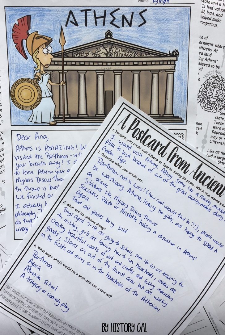 Ancient Greece Postcard Activity For Athens And Sparta - Lesson Plans ...