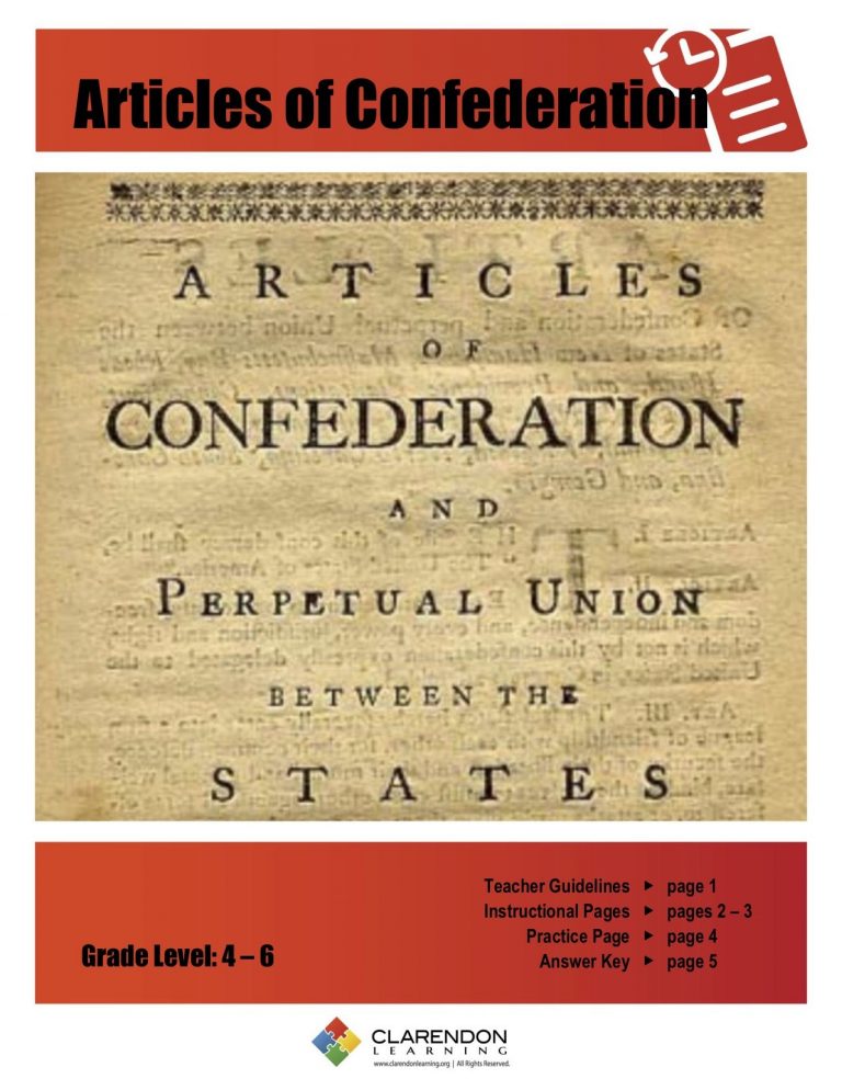 Articles Of Confederation - Lesson Plans Learning