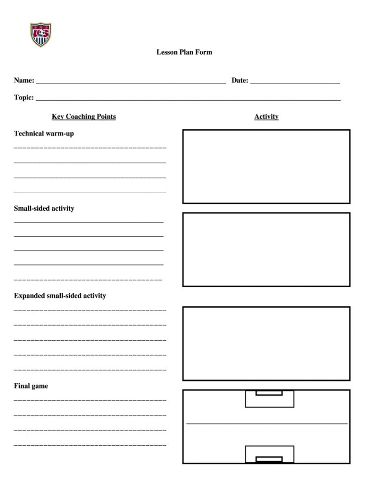 Blank Soccer Practice Plan Template Download - Fill Online - Lesson ...