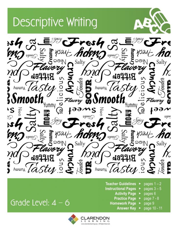 Descriptive Writing Lesson Plans 4th Grade - Lesson Plans Learning
