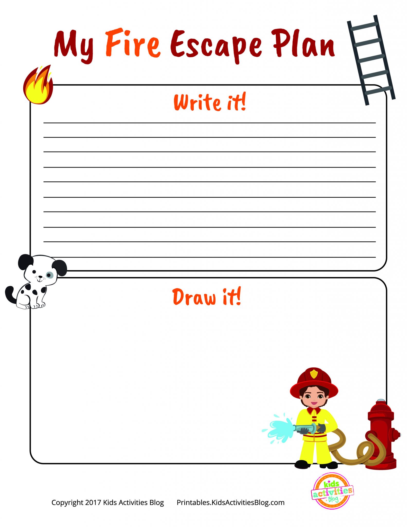 Fire Escape Plan Printable For National Fire Prevention Week - Lesson ...