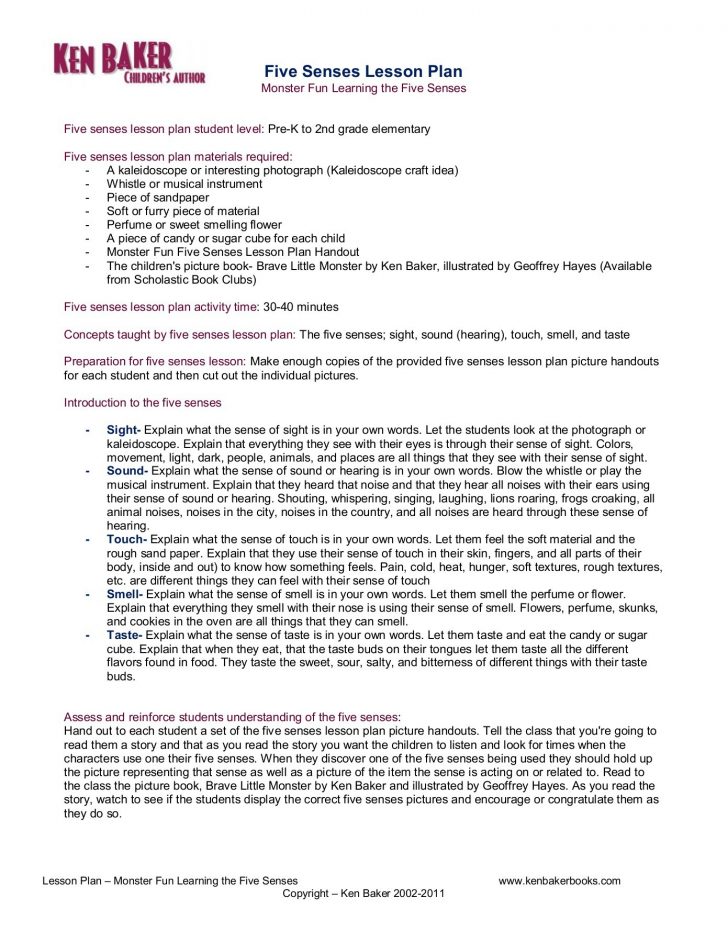 Five Senses Lesson Plan - Kenbakerbooks | Fliphtml5 - Lesson Plans Learning Five Senses Lesson Plan - Kenbakerbooks | Fliphtml5 - Lesson Plans Learning