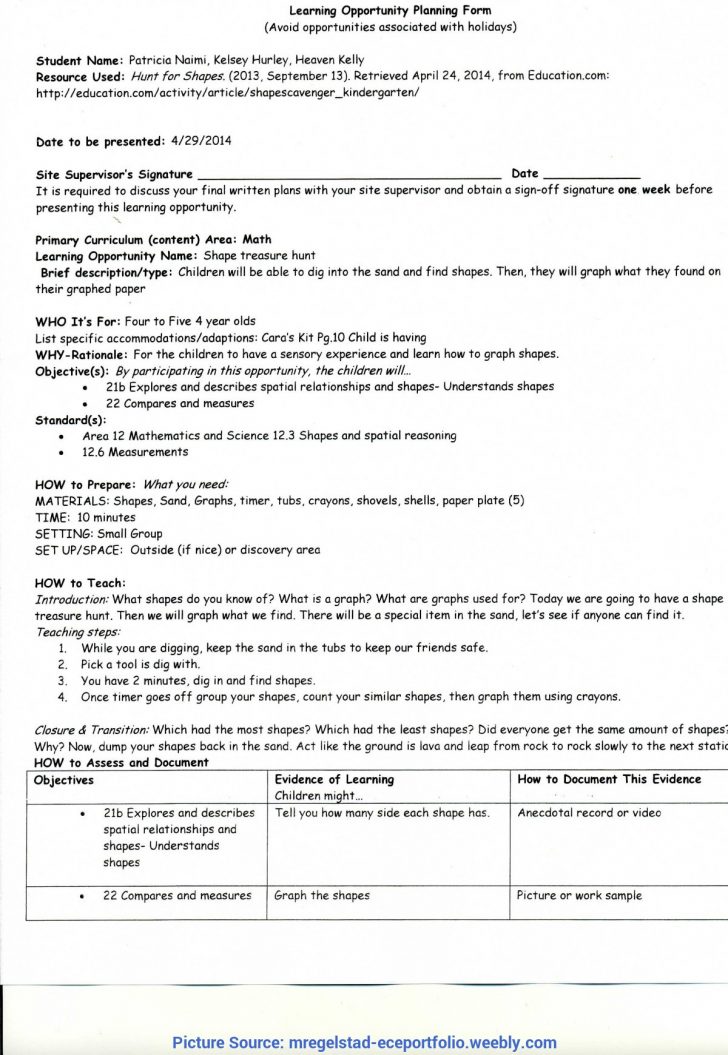Key Element 5C: Head Start Curriculum Stations - Melissa R - Lesson ...
