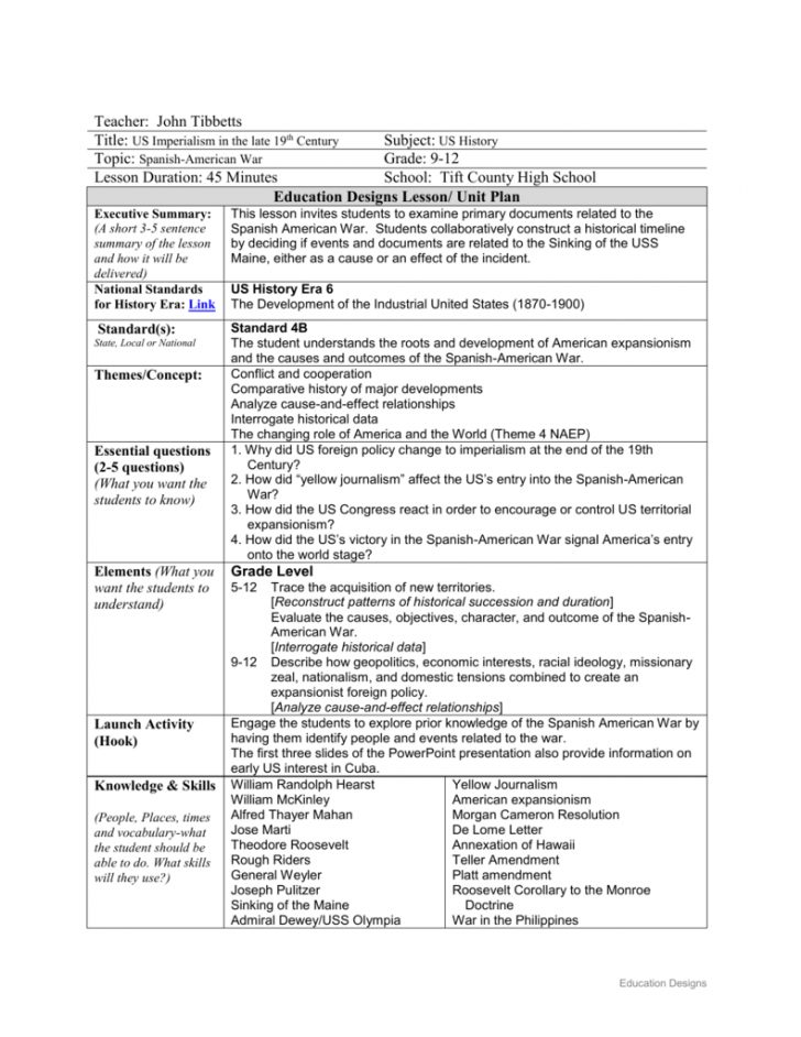 Imperialism Lesson Plans - Lesson Plans Learning