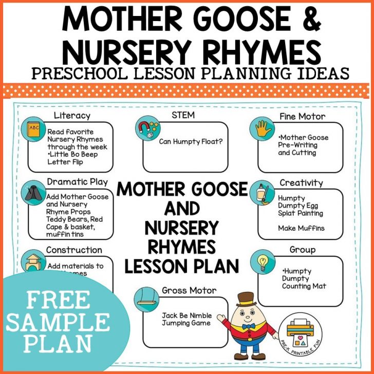 Nursery Rhymes And Mother Goose Theme - Pre-K Printable Fun - Lesson ...