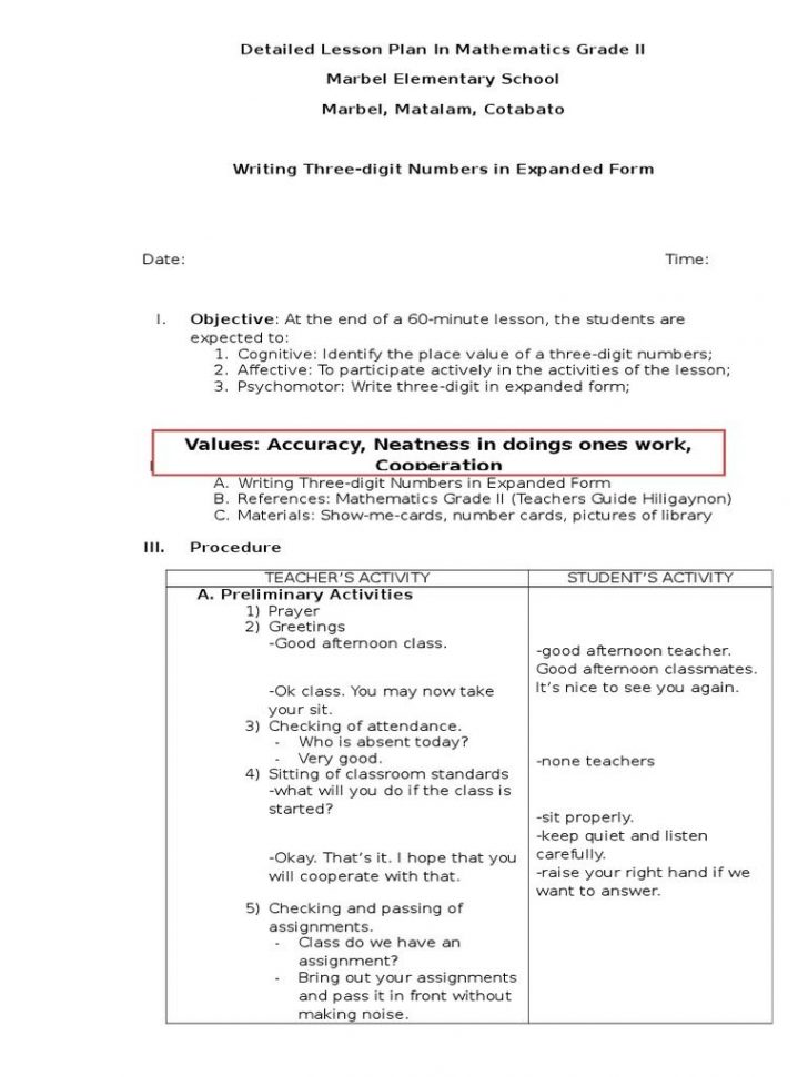 Detailed Lesson Plan In English Elementary - Lesson Plans Learning