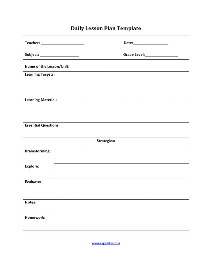 Six Step Lesson Plan Template | Lesson Plan Templates - Lesson Plans ...