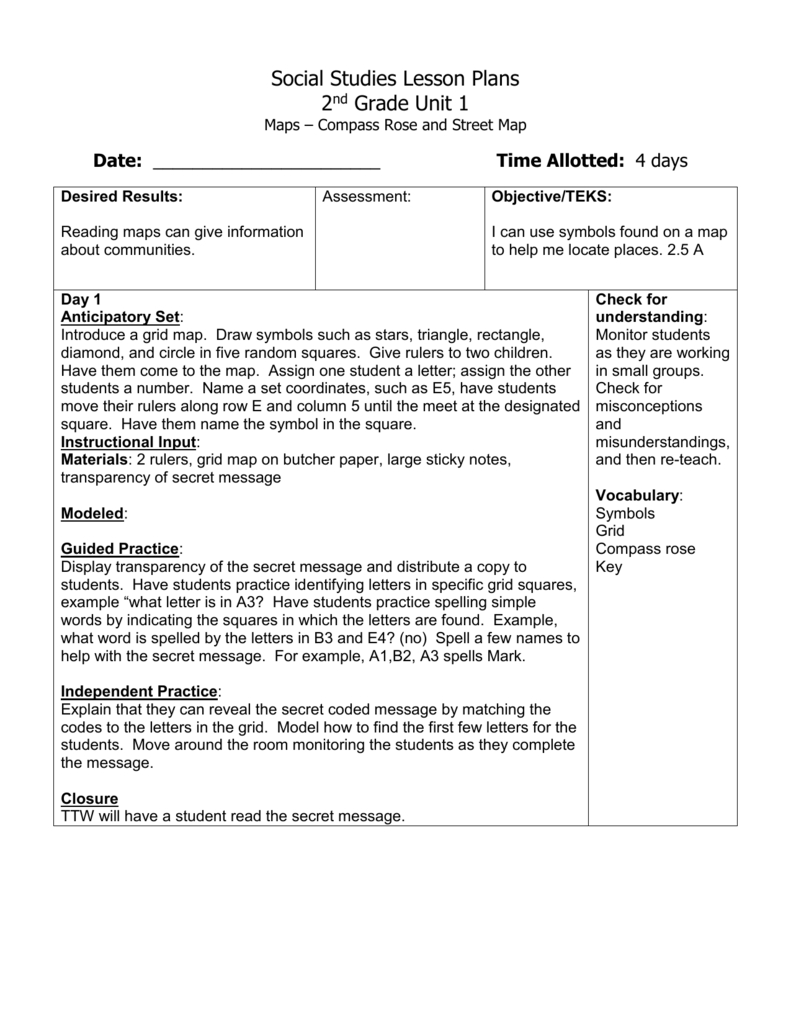 Map Lesson Plans 2nd Grade Lesson Plans Learning Map Lesson Plans 2nd Grade Lesson Plans Learning