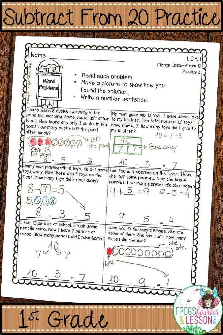 Subtraction Lesson Plans 1st Grade - Lesson Plans Learning